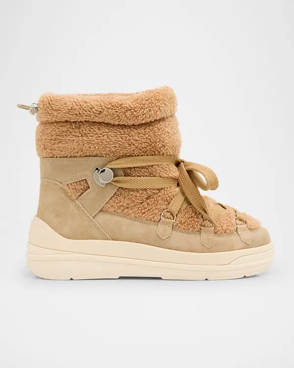 Moncler Insolux Fleece Snow Boots - Latte