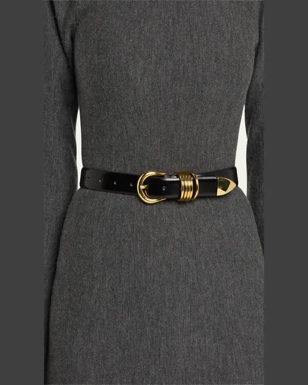 DEHANCHE Hollyhock Calf Leather Belt - Marrone
