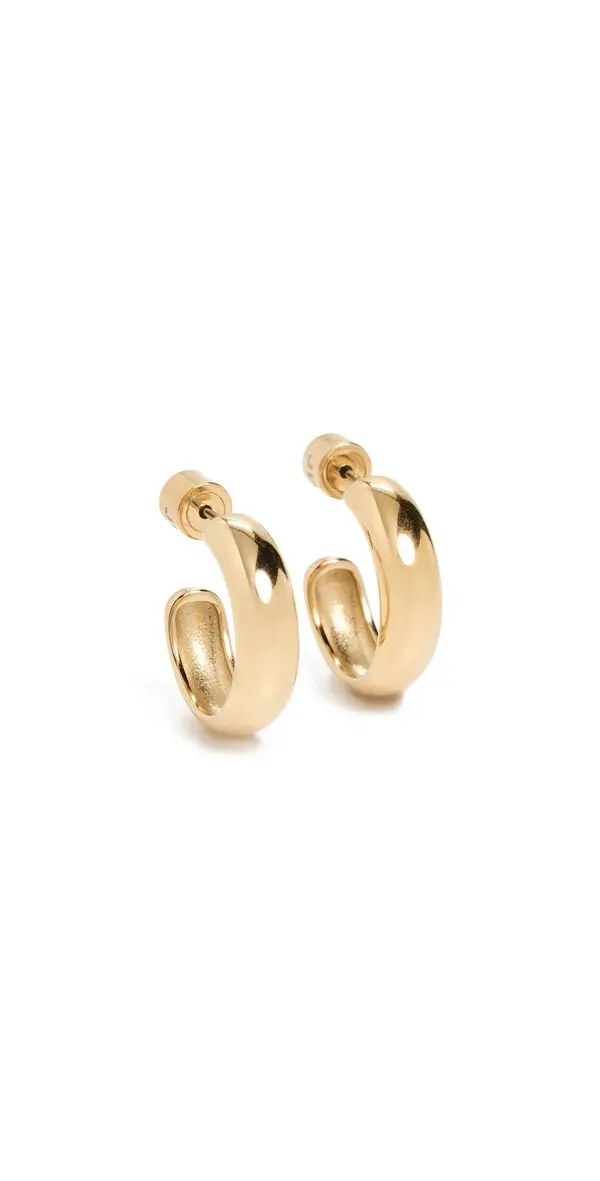 Jenny Bird Small Staple Hoop Earrings - High Polish Gold