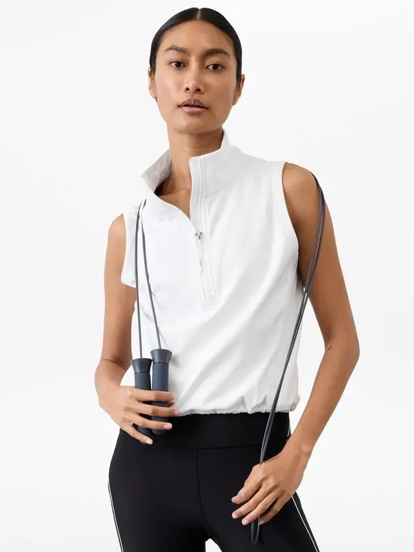 Athleta Unstoppable 1/2 Zip Cropped Vest - Bright White