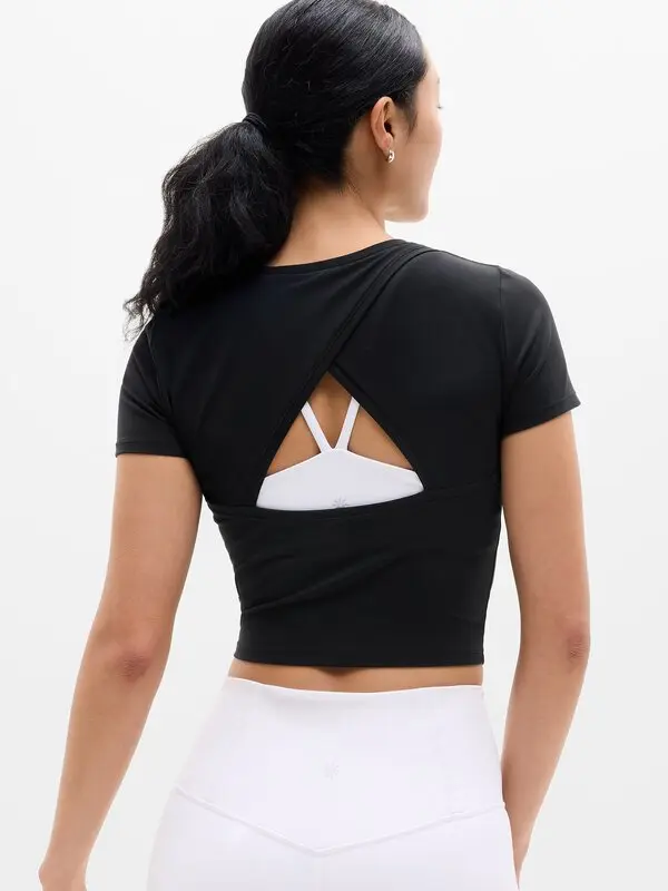 Athleta Transcend Open Back Tee - Black