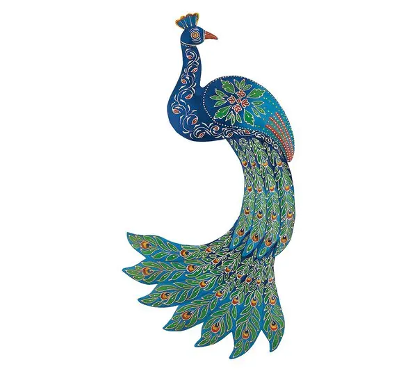 REGAL ART & GIFT Peacock Wall Decor Green - One-color