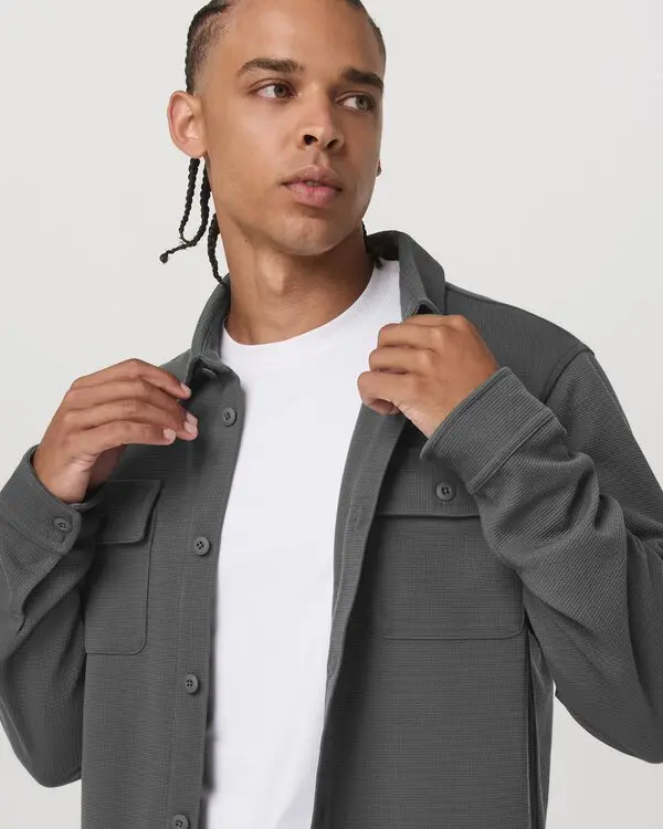 Vuori Waffle Shirt Jacket - Dark Pewter