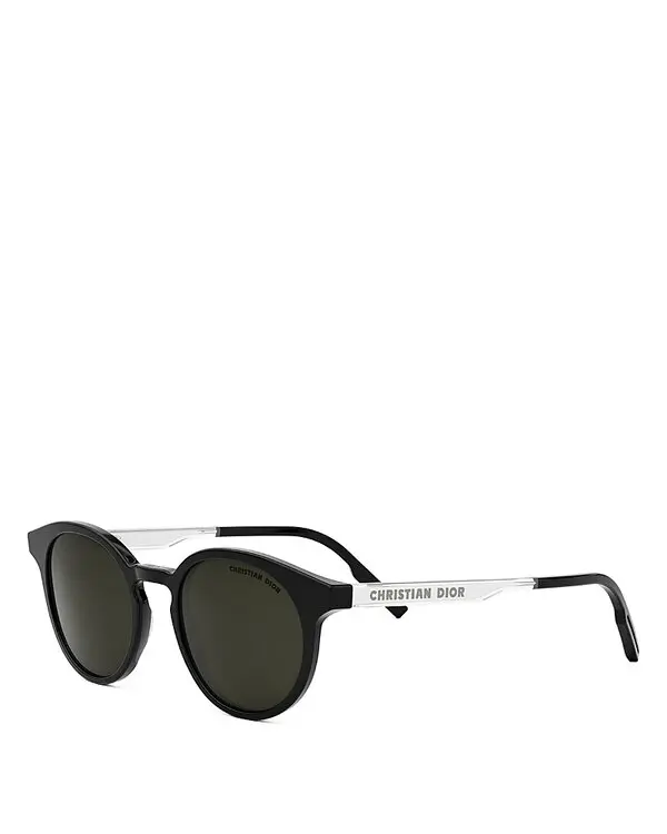 Dior Diortag R1i Round Sunglasses, 49mm - Black/green