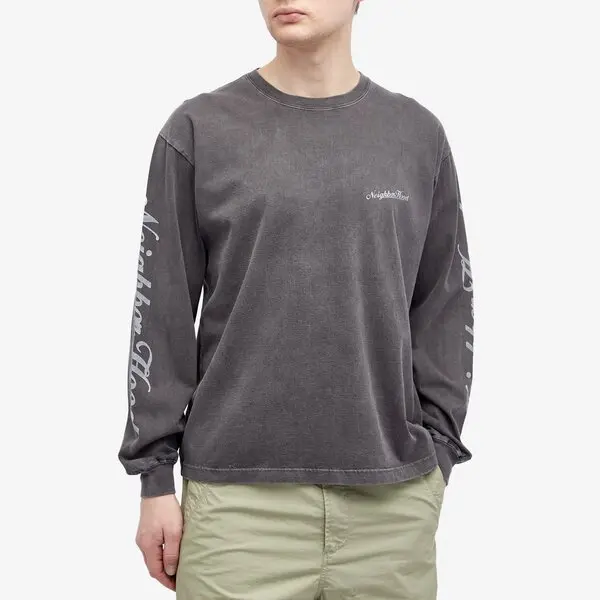 Neighborhood Ls-12 Long Sleeve T-Shirt In Black - 30% Off