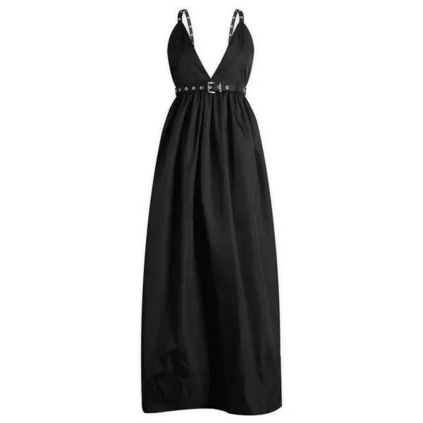 GANNI Duchesse Nylon Strap Midi Dress