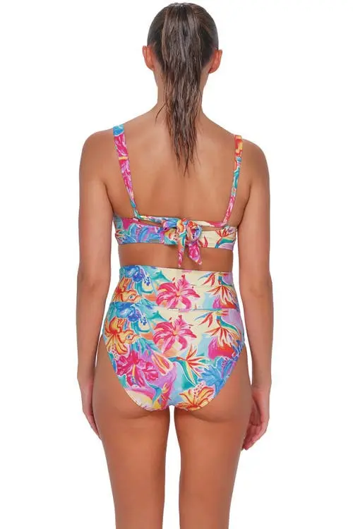 SUNSETS Hannah High Waist Bikini Swim Bottom - Aloha Vista