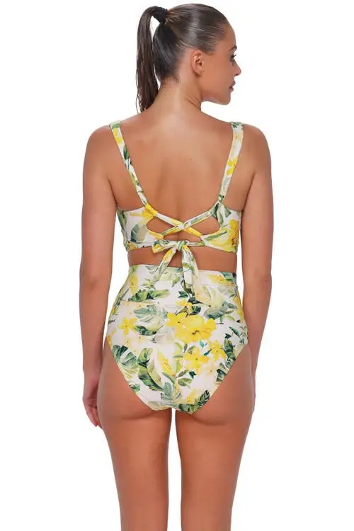 SUNSETS Hannah High Waist Bikini Swim Bottom - Isla Soleil Crepe