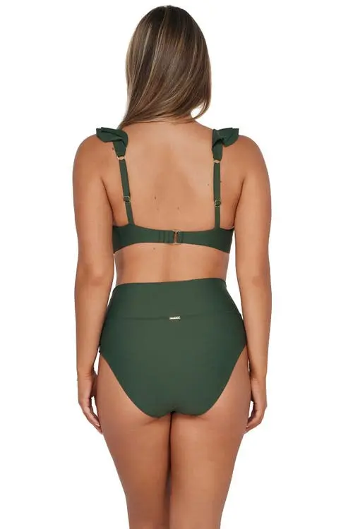 SUNSETS Hannah High Waist Bikini Swim Bottom - Island Green
