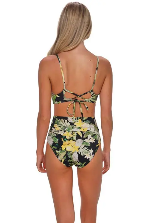 SUNSETS Hannah High Waist Bikini Swim Bottom - Night Bloom