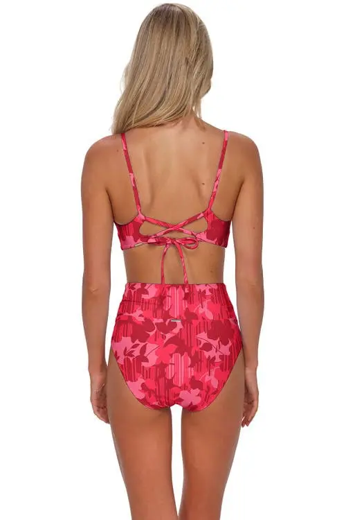 SUNSETS Hannah High Waist Bikini Swim Bottom - Rambling Rose
