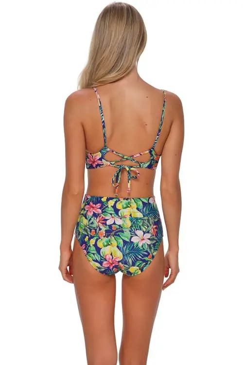 SUNSETS Hannah High Waist Bikini Swim Bottom - Seaside Harvest