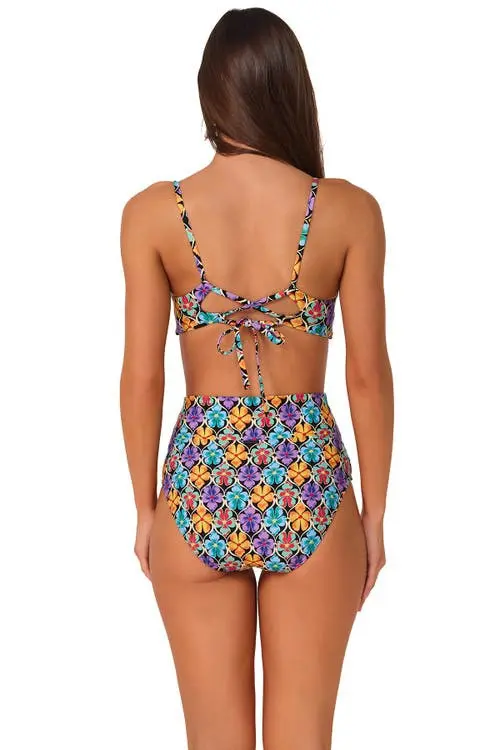 SUNSETS Hannah High Waist Bikini Swim Bottom - Trellis Blooms