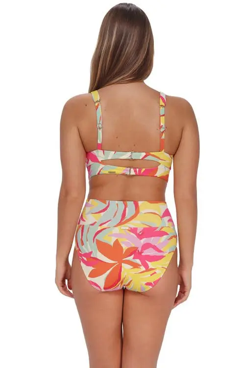 SUNSETS Hannah High Waist Bikini Swim Bottom - Tropicolor Crepe