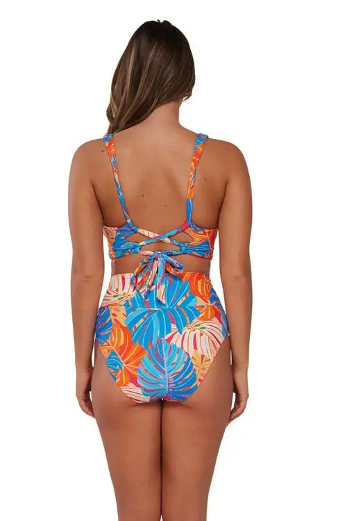 SUNSETS Hannah High Waist Bikini Swim Bottom - Zesty Tropicana