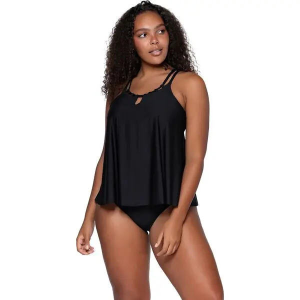 SUNSETS ESCAPE Sadie Tankini Swimsuit Top - Black