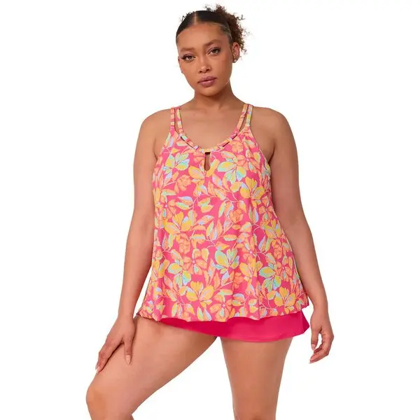 SUNSETS ESCAPE Sadie Tankini Swimsuit Top - Magic Hour Crepe