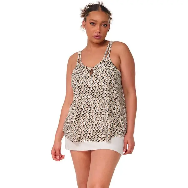 SUNSETS ESCAPE Sadie Tankini Swimsuit Top - Sand Drift