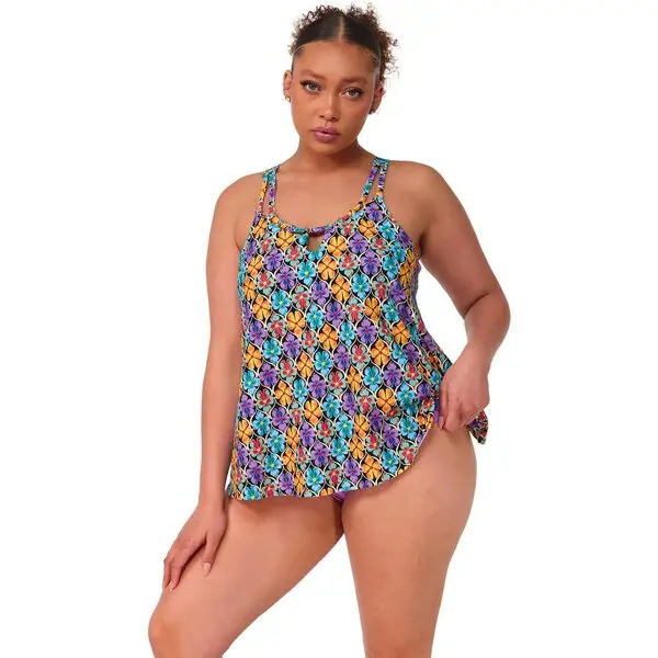 SUNSETS ESCAPE Sadie Tankini Swimsuit Top - Trellis Blooms