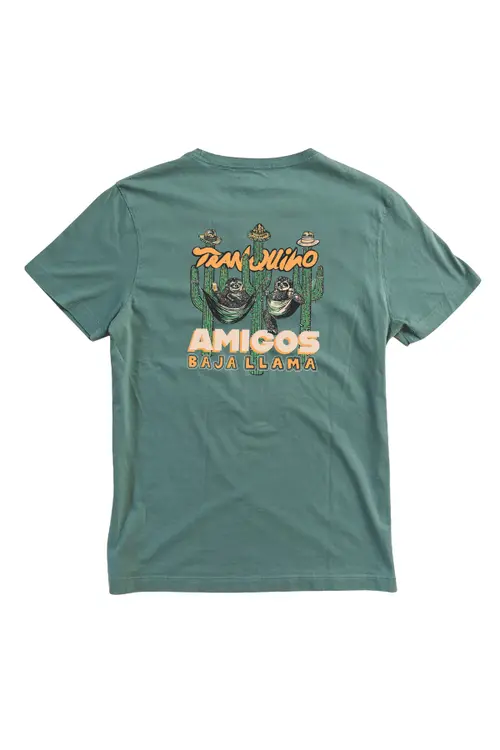 BAJA LLAMA Tranquilo Amigosgreen Primo Graphic Tee - Green