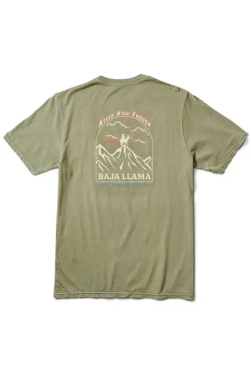 BAJA LLAMA Never High Enoughprimo Graphic Tee - Green