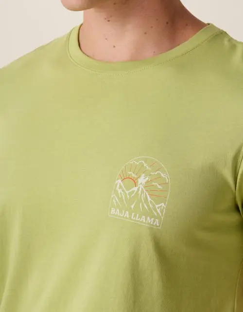 BAJA LLAMA Never High Enoughprimo Graphic Tee - Green