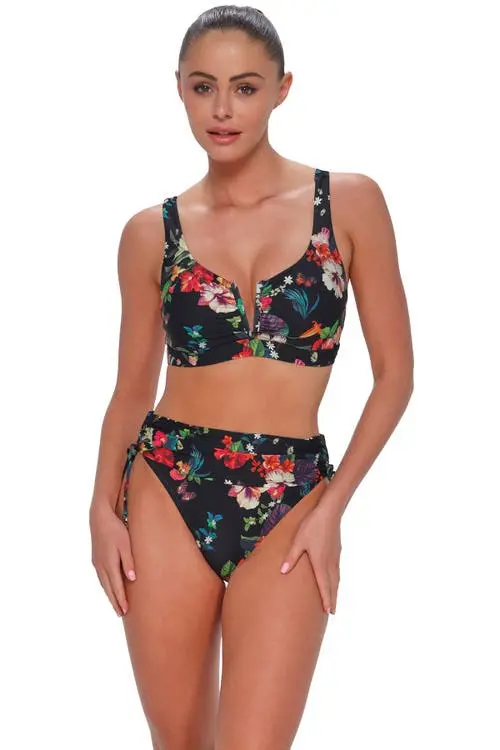 SUNSETS Vienna V-wire Dd Cup Bikini Top - Fleur Noire