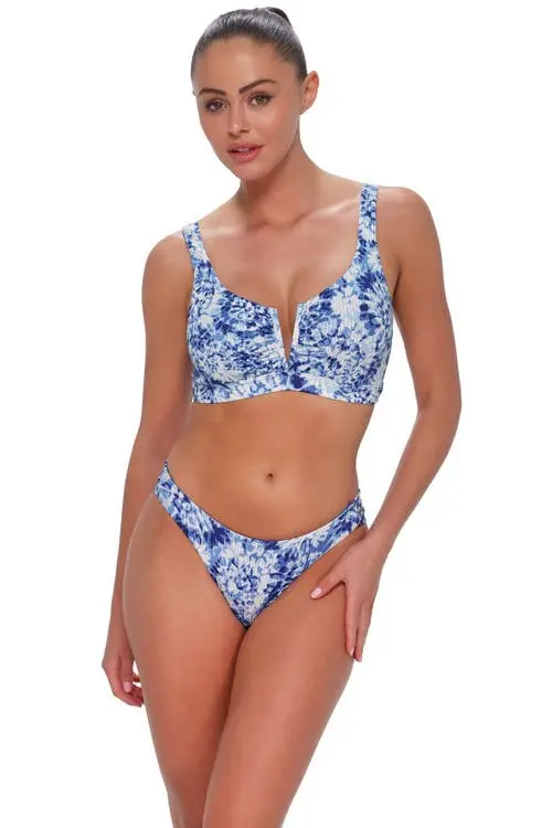 SUNSETS Vienna V-wire Dd Cup Bikini Top - Island Ink Rib