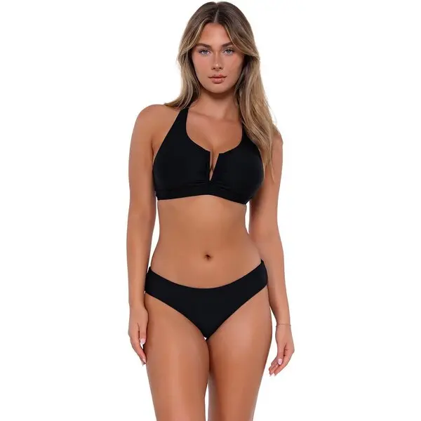 SUNSETS Vienna V-wire Bikini Swimsuit Top D Cup - Black