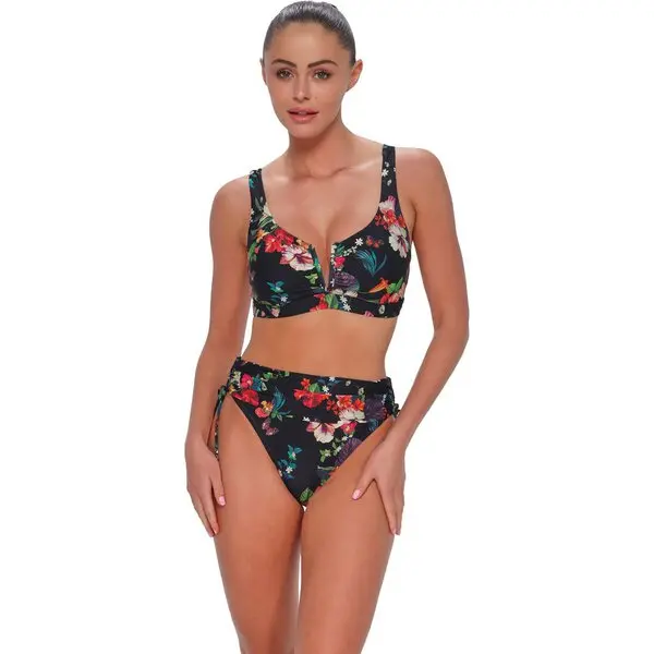 SUNSETS Vienna V-wire Bikini Swimsuit Top D Cup - Fleur Noire