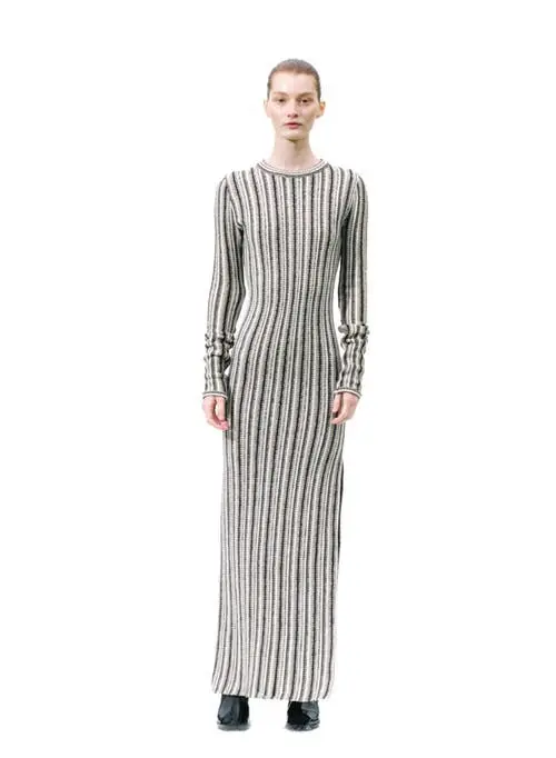 LABECA LONDON Striped Wool Maxi Dress