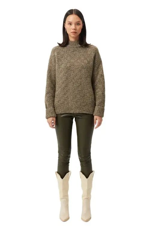 Gobi Cashmere Basket-weave High Neck Sweater