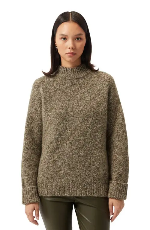 Gobi Cashmere Basket-weave High Neck Sweater