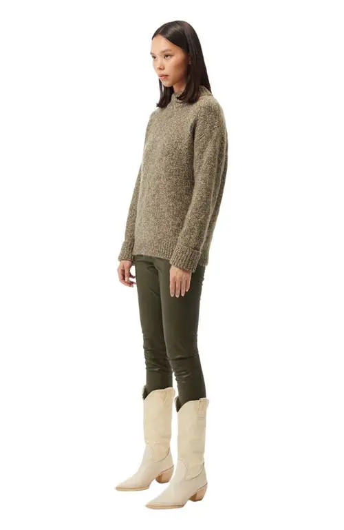 Gobi Cashmere Basket-weave High Neck Sweater