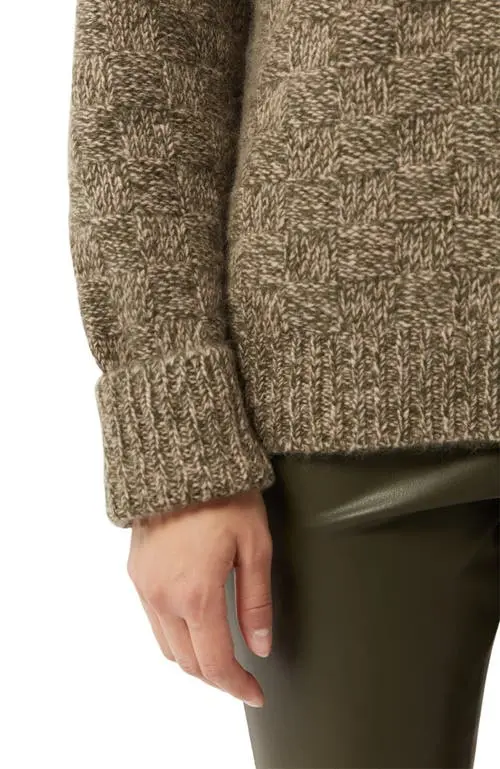 Gobi Cashmere Basket-weave High Neck Sweater