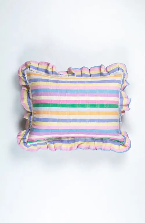 ARCHIVE NEW YORK Handwoven Classic Ruffle Square Cotton Throw Pillow - Multi
