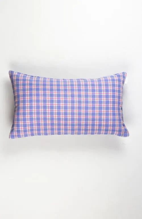 ARCHIVE NEW YORK Handwoven Classic Gingham Rectangle Cotton Throw Pillow - Blue