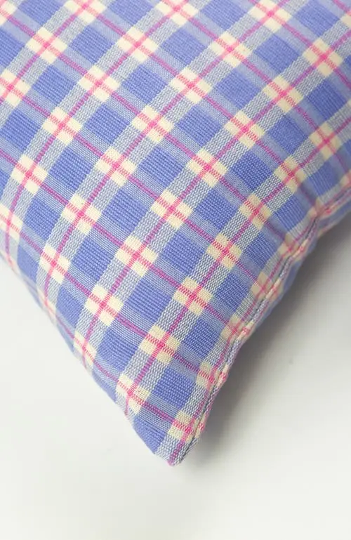 ARCHIVE NEW YORK Handwoven Classic Gingham Rectangle Cotton Throw Pillow - Blue