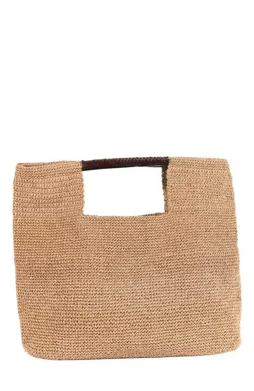 FOREVER & ALWAYS SHOES Carlotta Hand Woven Shoulder Bag - Beige