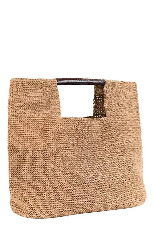 FOREVER & ALWAYS SHOES Carlotta Hand Woven Shoulder Bag - Beige