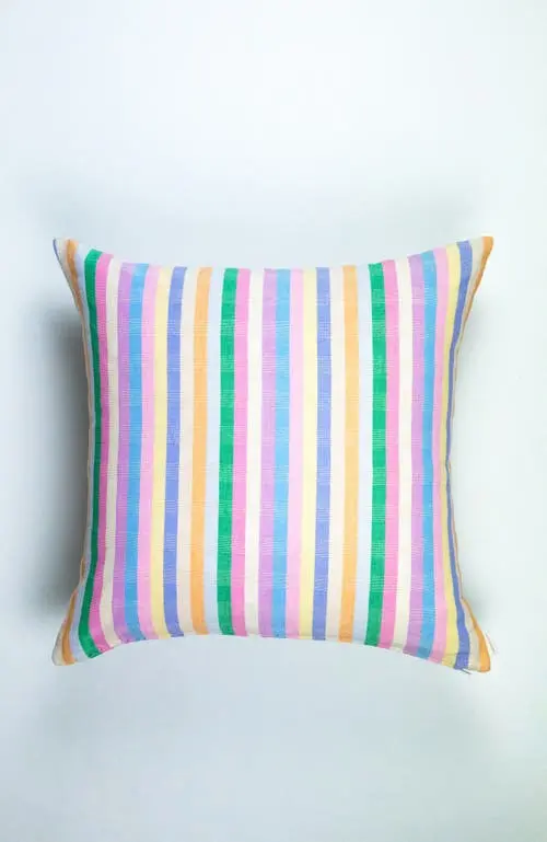 ARCHIVE NEW YORK Handwoven Classic Striped Square Cotton Throw Pillow - Multi