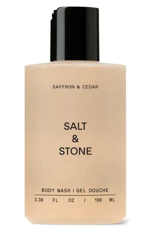 SALT & STONE Saffron & Cedar Body Wash - Travel