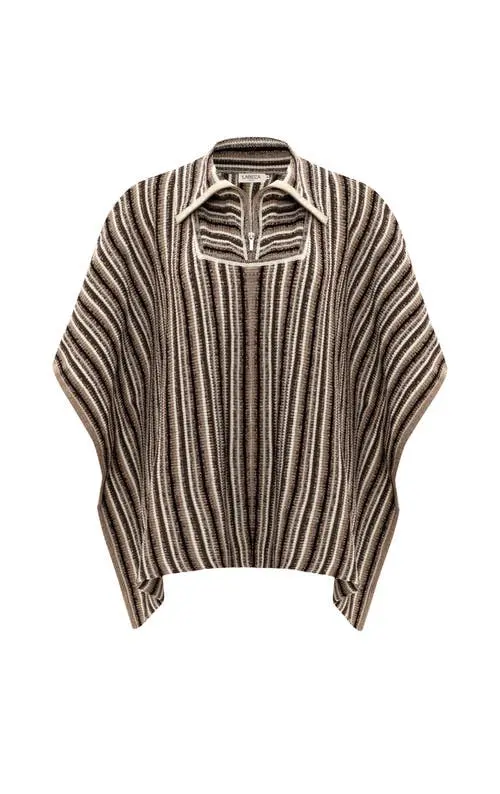 LABECA LONDON Juniper Striped Wool Cape - Multi
