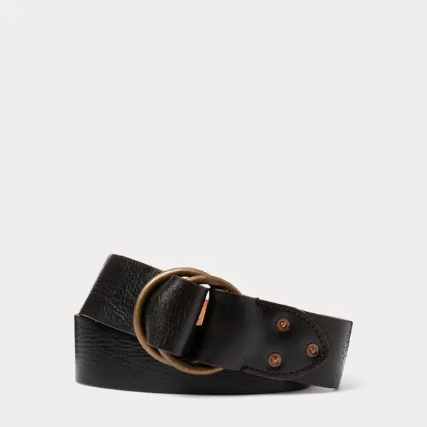 Ralph Lauren Leather Double-o-ring Belt - Black Over Brown