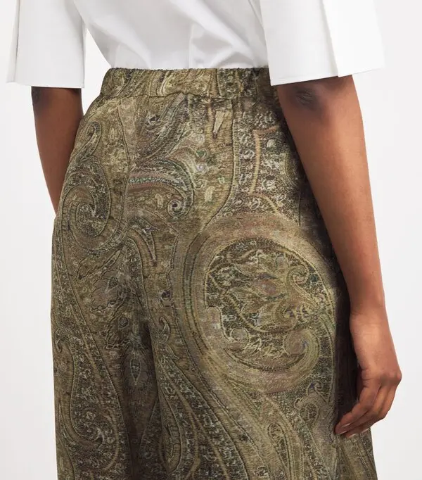 Max Mara Silk Printed Wide-leg Trousers