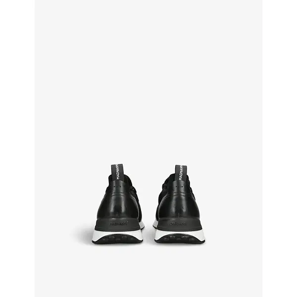 Magnanni Grafton Mixed-material Knitted Low-top Trainers - Black