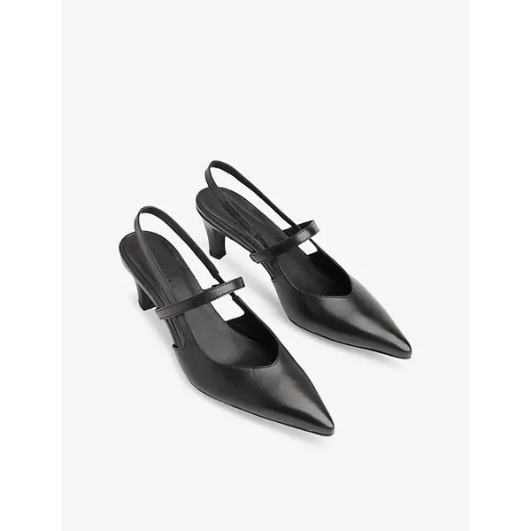 Whistles Cecily Pointed-toe Leather Heeled Slingbacks