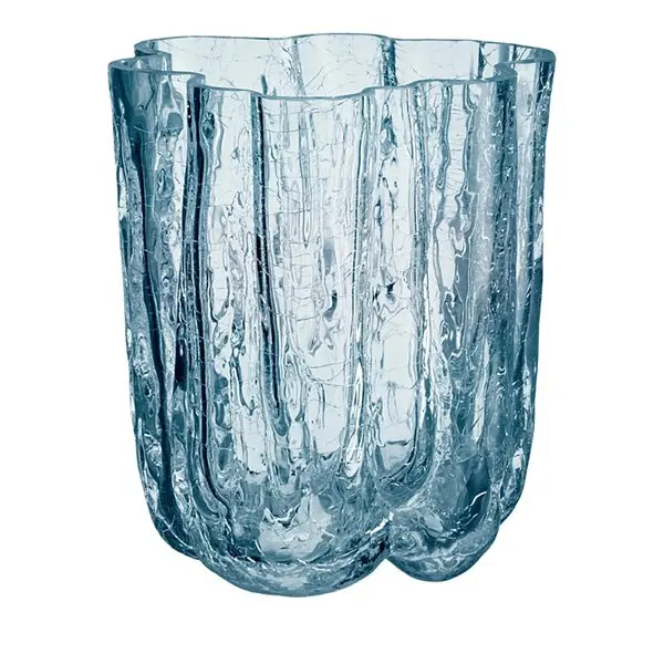 KOSTA BODA Circular Crackle Vase, Small - Blue