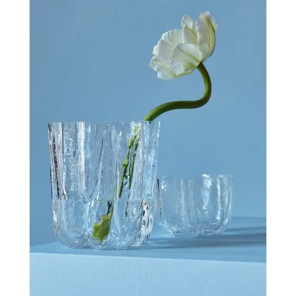 KOSTA BODA Circular Crackle Vase, Small - Clear
