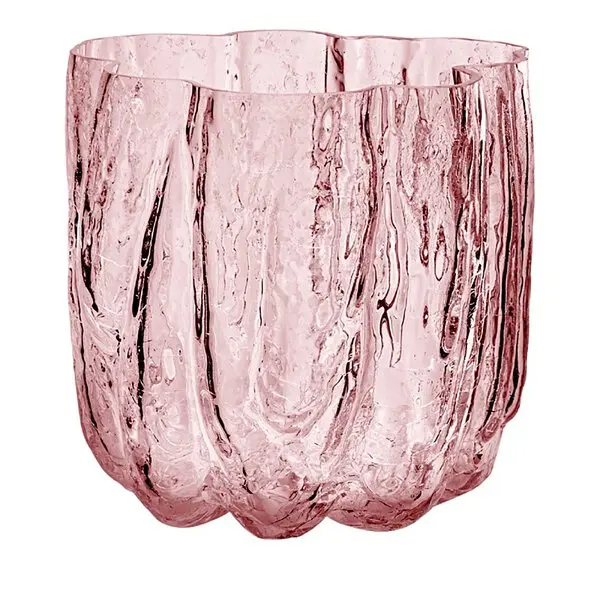 KOSTA BODA Circular Crackle Vase, Small - Pink